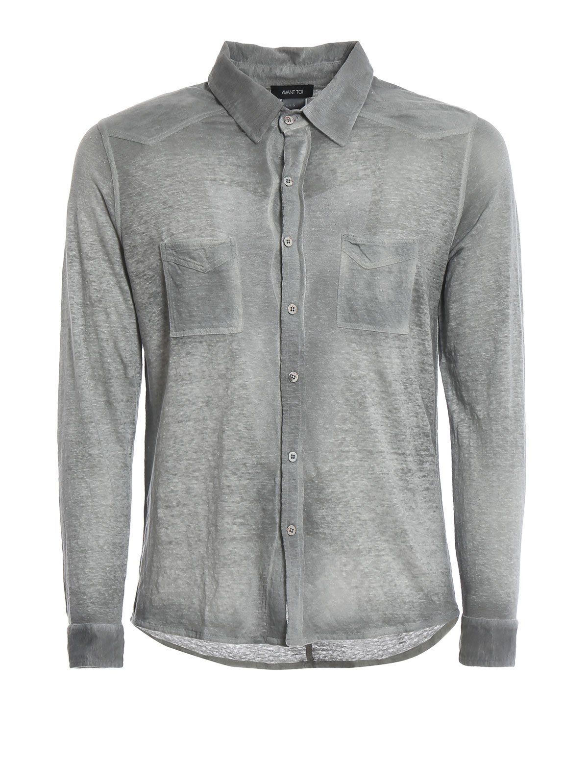 Avant Toi Light grey linen shirt - Light Grey | 218U2812JLIVHV00390