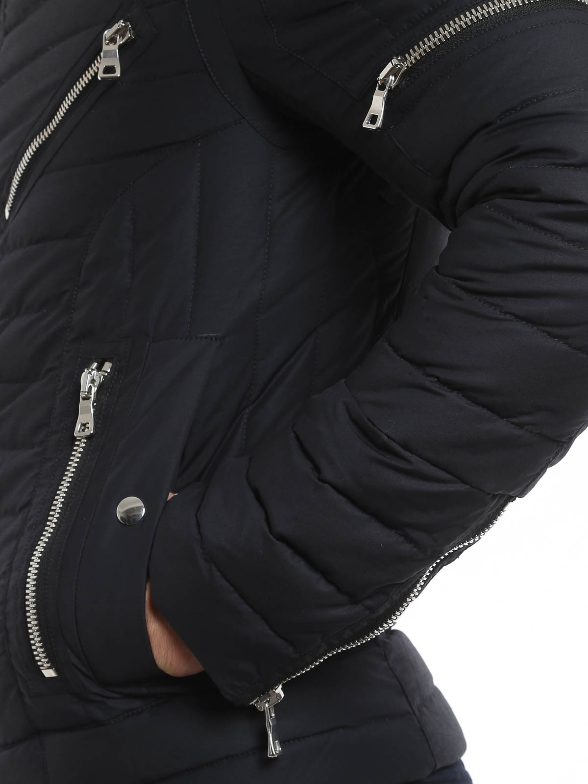 Balmain Double zip down jacket - Blue - Men | W5HT843B923BLACK176