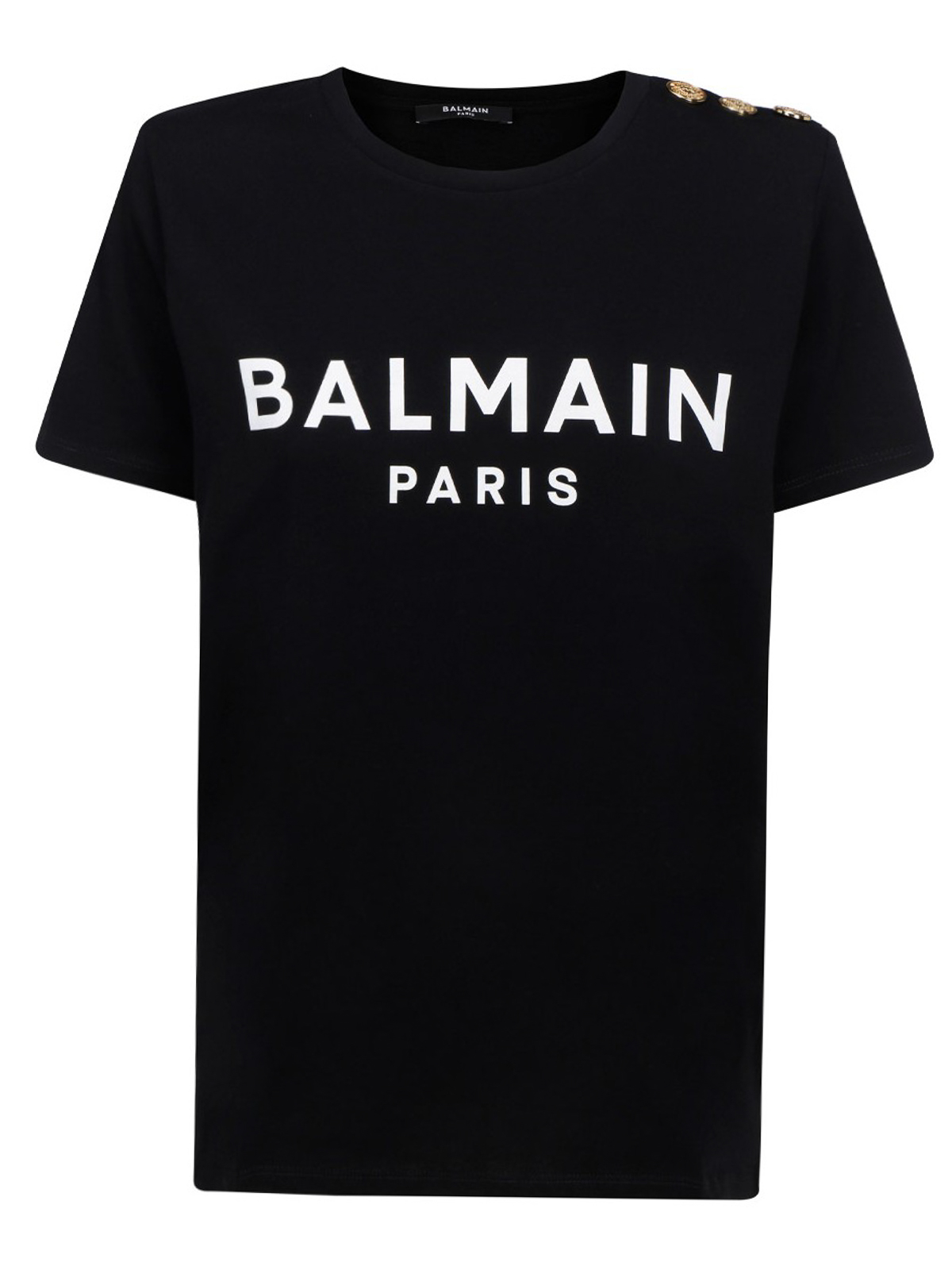 Balmain Logo print cotton T-shirt - Black - Women | VF11350B001EAB