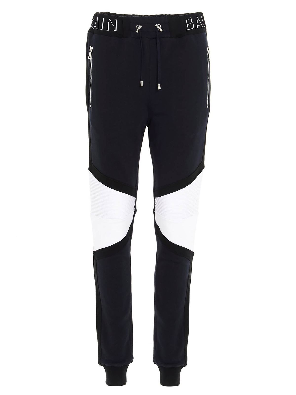 Tracksuit bottoms Balmain - Black tracksuit trousers with inserts ...