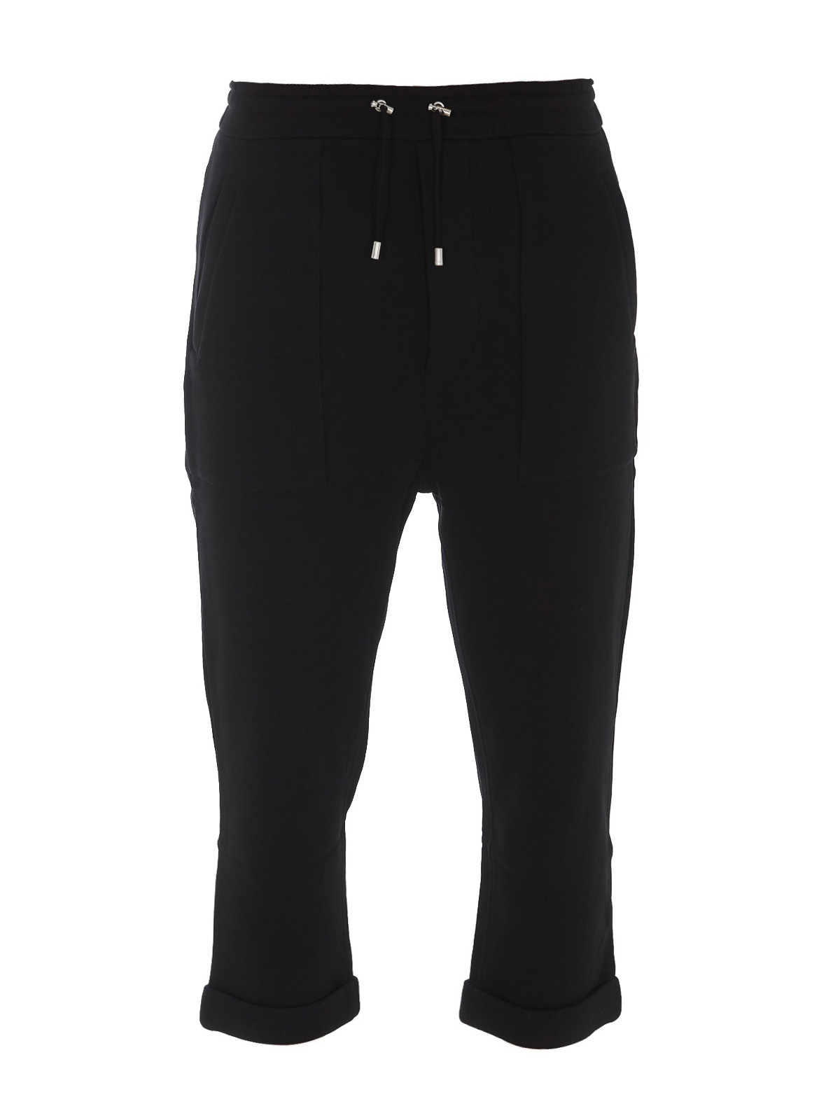 Balmain Cropped cotton tracksuit bottoms - Black | VH1OB031B0200PA