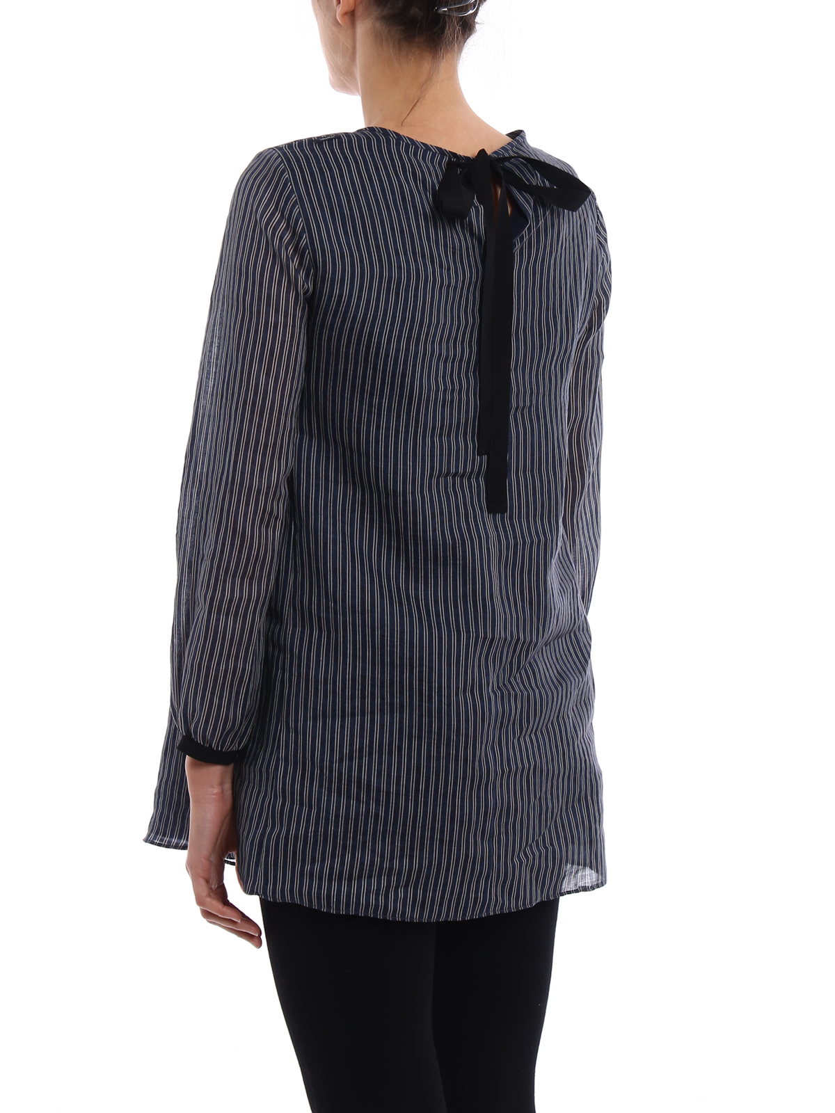 Tunics Max Mara - Bermuda striped ramie tunic - 91910782004 | thebs.com