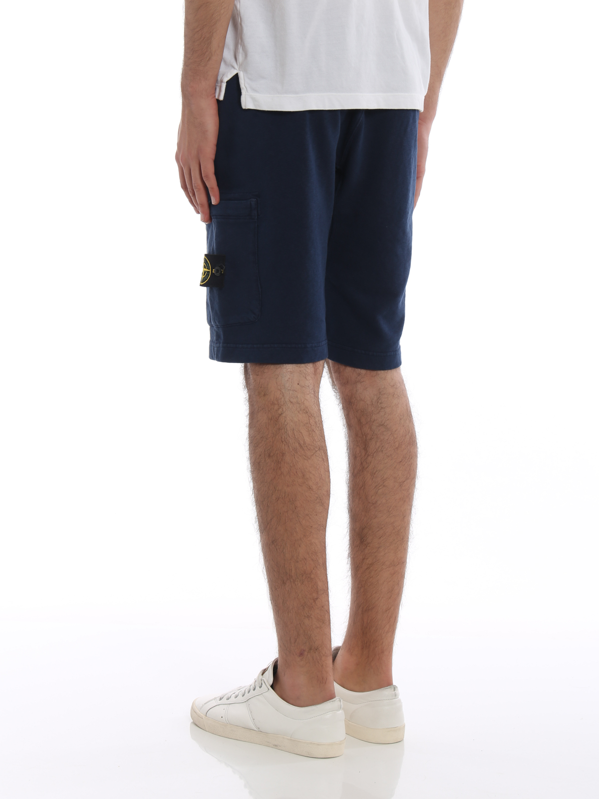 Tracksuit bottoms Stone Island - Blue short track pants - 65760V0126