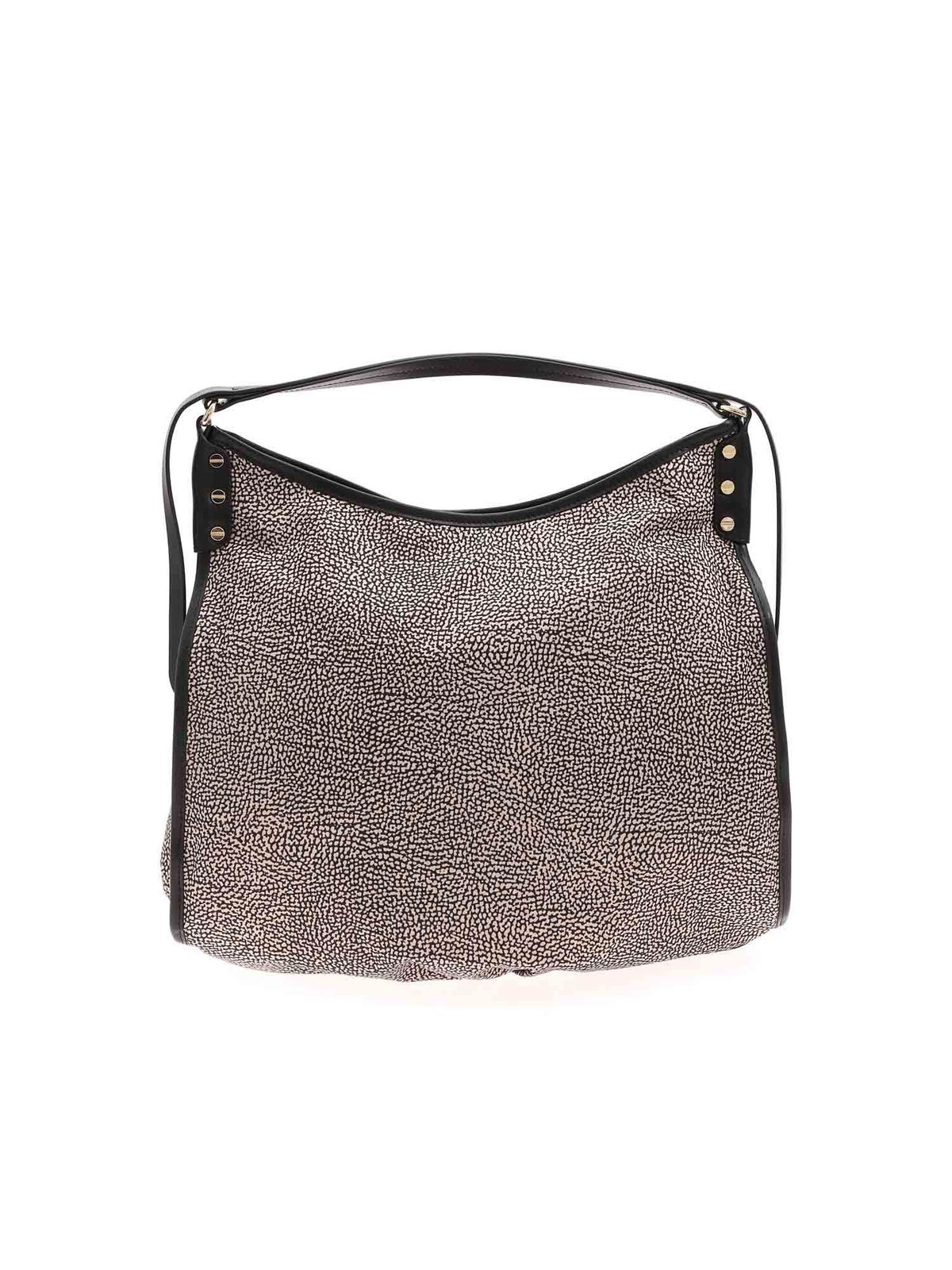 Shoulder bags Borbonese - OP print shoulder bag in black and beige ...