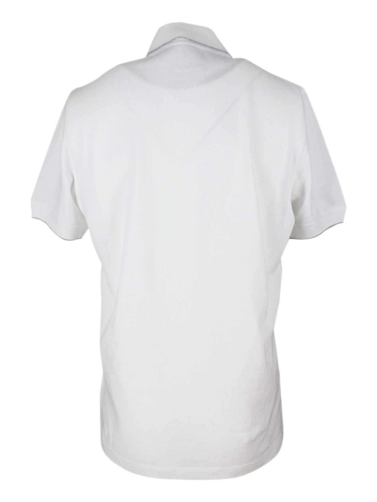 Brunello Cucinelli Three-buttons polo shirt in white | M0T638126CL496