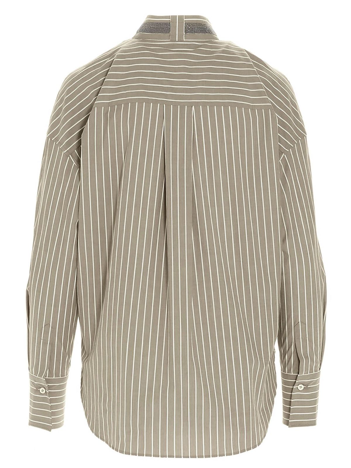Shirts Brunello Cucinelli - Precious Wing Collar Shirt in beige ...
