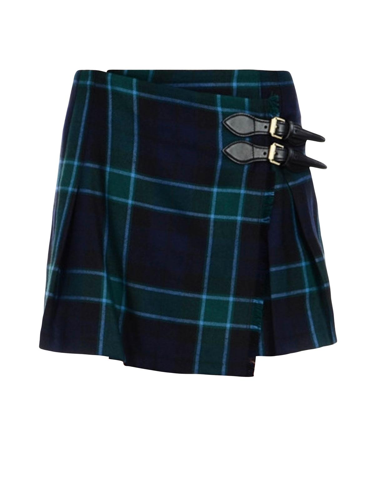 Burberry Tartan wool mini skirt - Blue - Women | 40199011