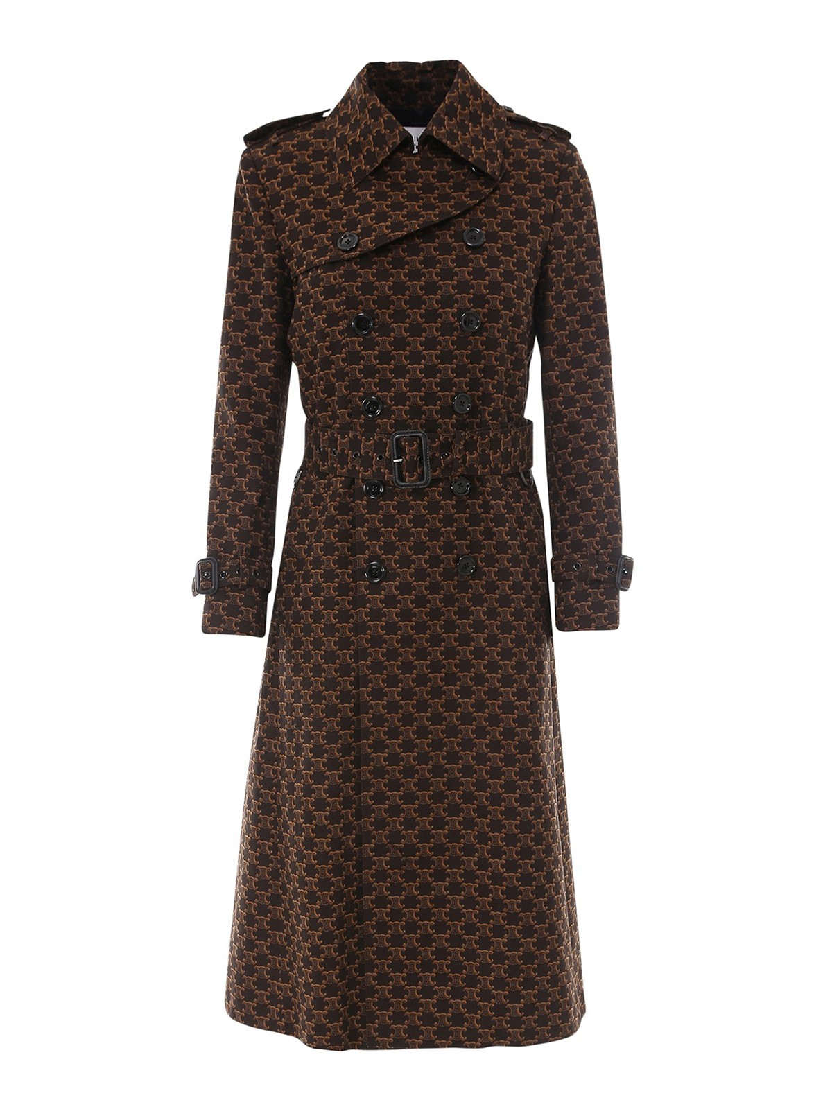 Céline Logo pattern cotton trench coat - Brown | 2M398267M02BL