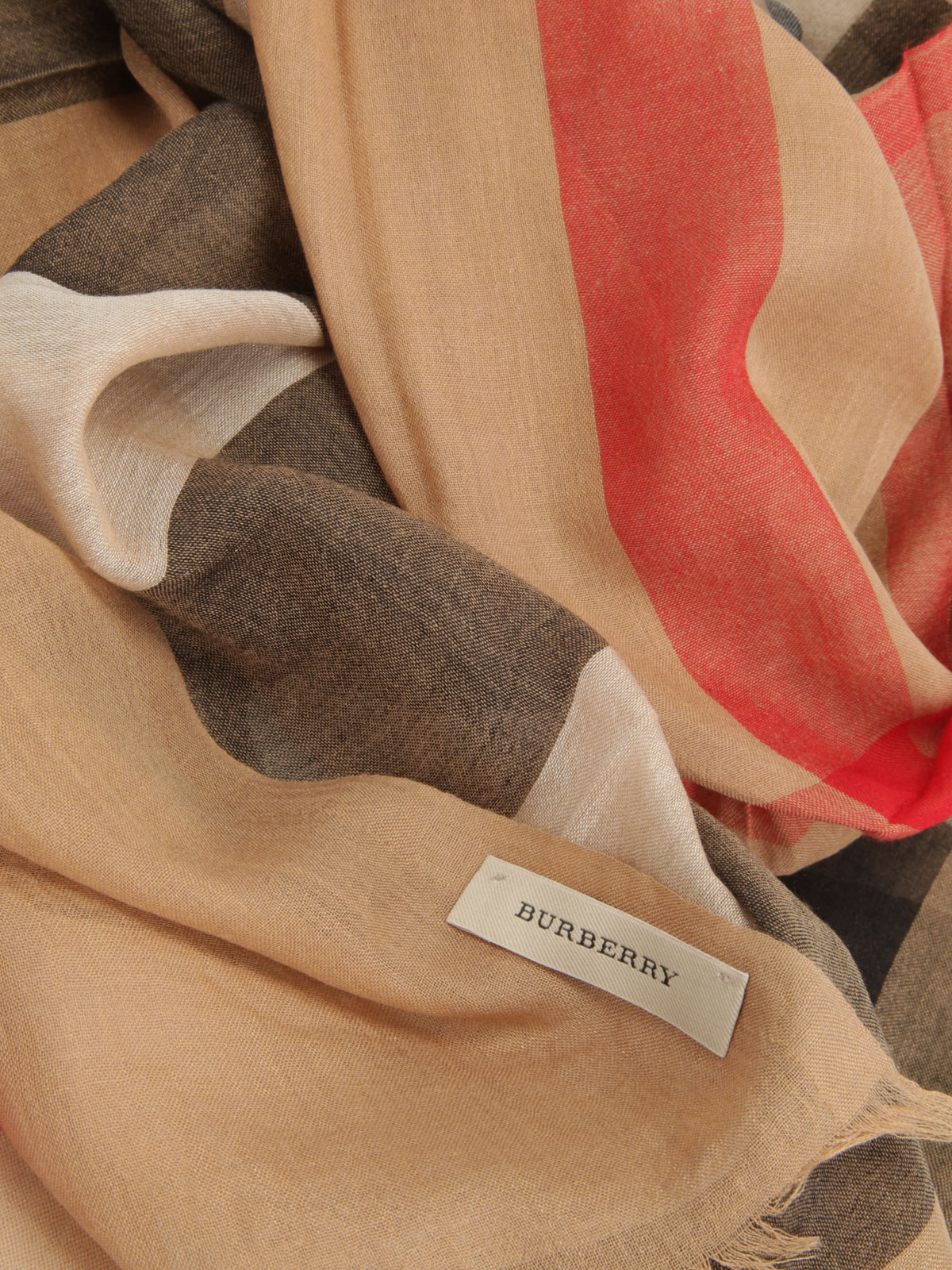 Scarves Burberry - Check Modal Cashmere and Silk Scarf - 39692361 Scarves Burberry - Check Modal Cashmere and Silk Scarf - 39692361