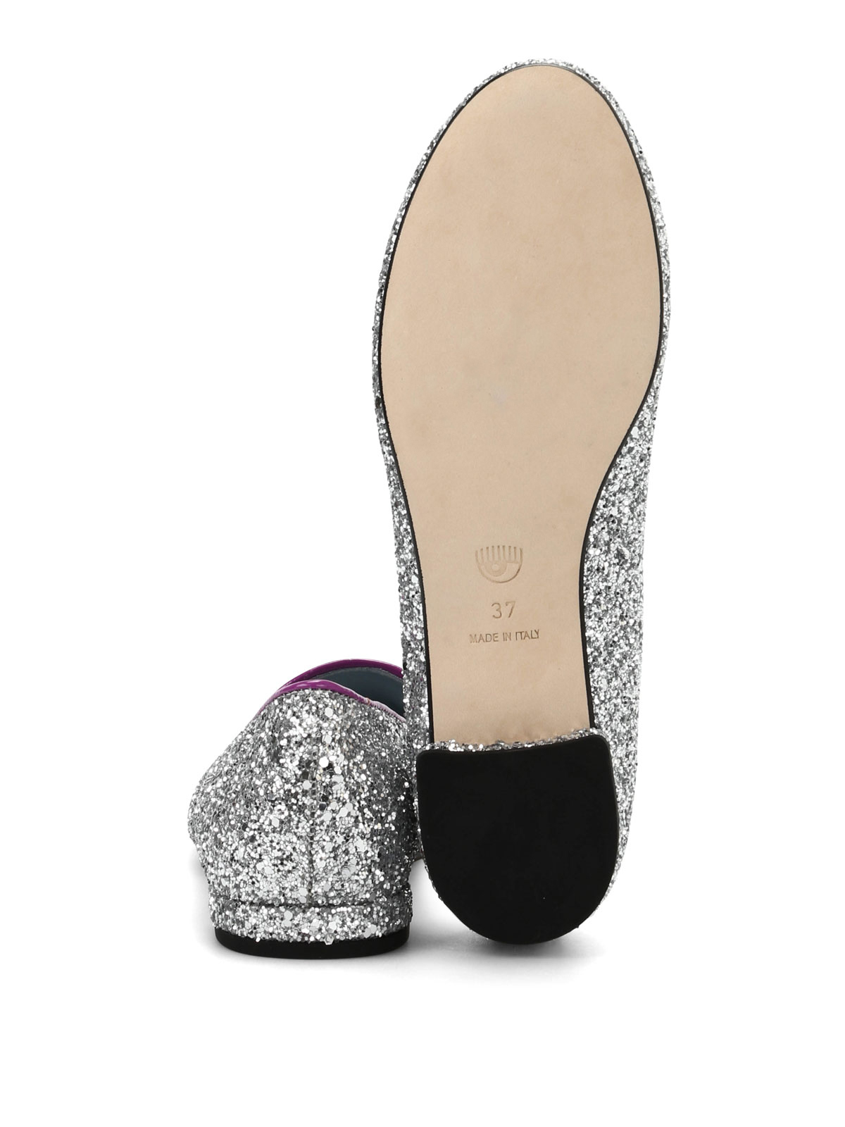 Chiara Ferragni Kiss slippers - Silver - Women | CF1212SILVERPINK