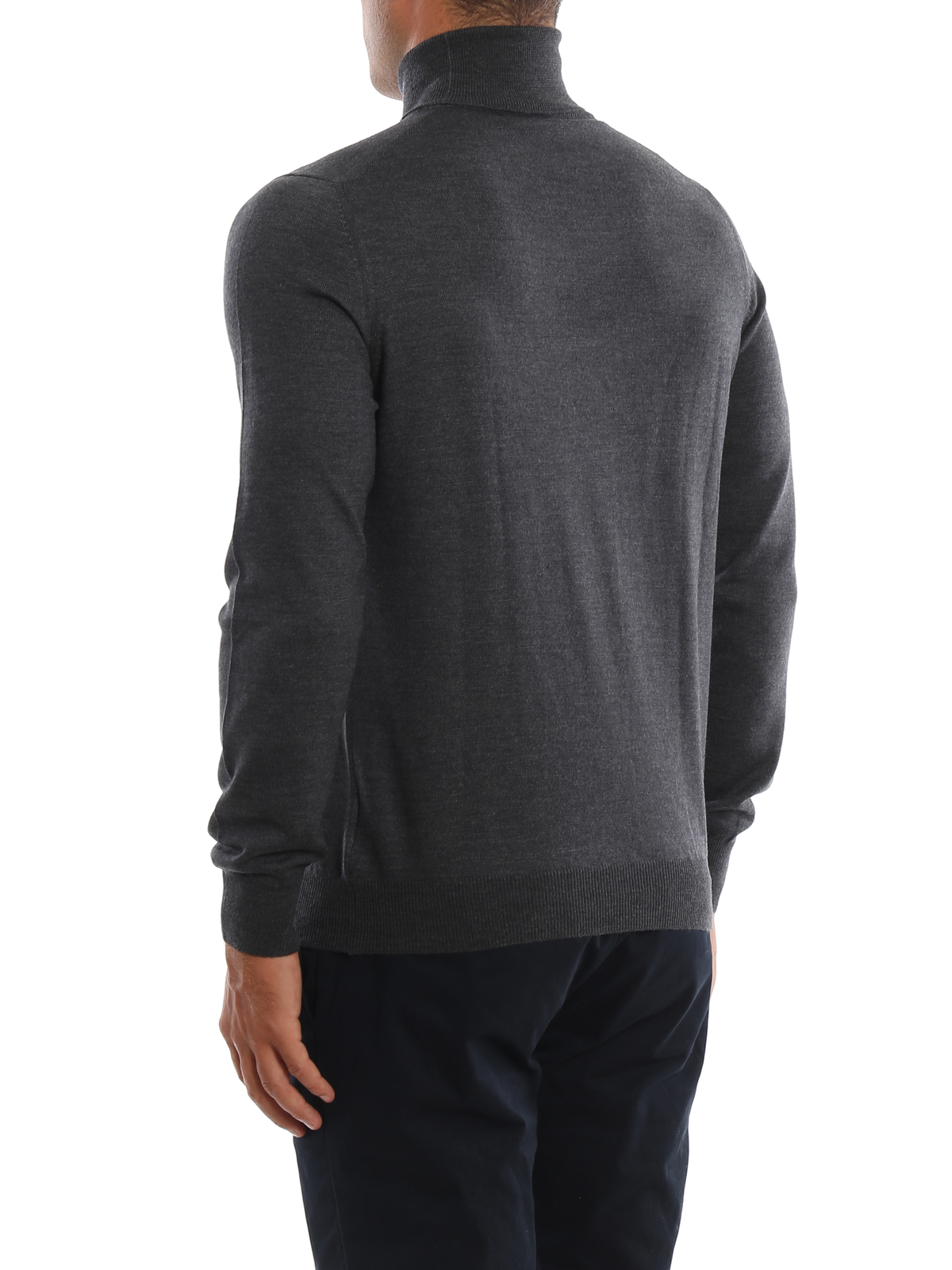 Fay Dark grey wool turtleneck sweater - Men | NMMC1392440CQTB800