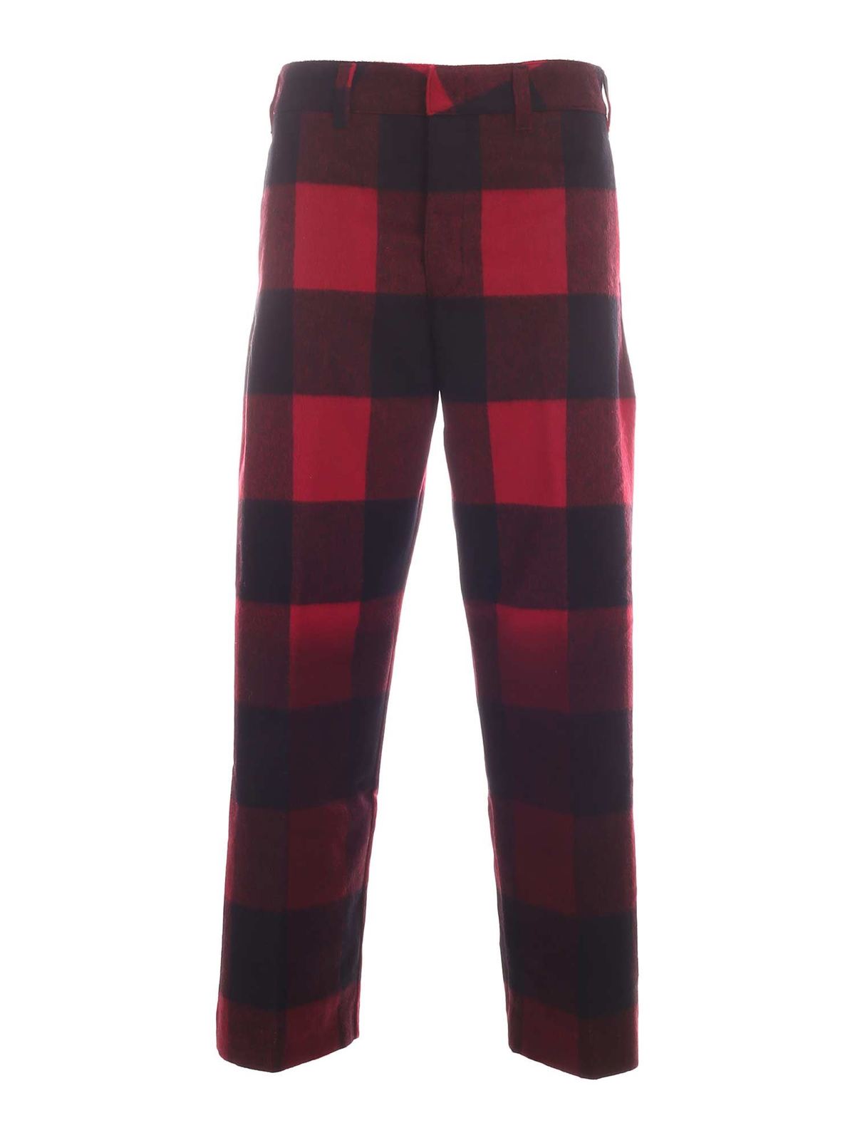 Department 5 Checked wide leg pants in black and red | D21PSFF2112844