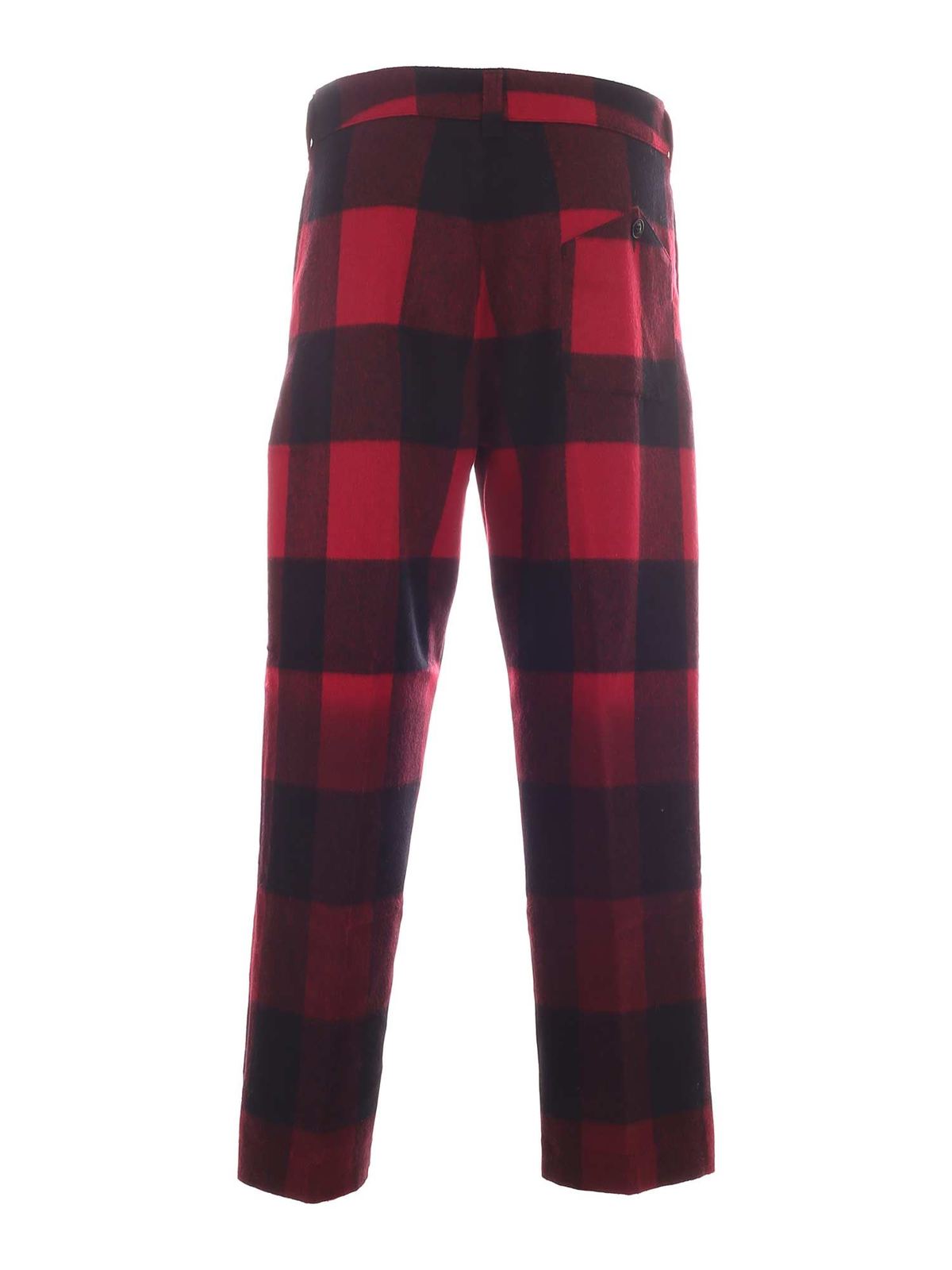 Department 5 Checked wide leg pants in black and red | D21PSFF2112844