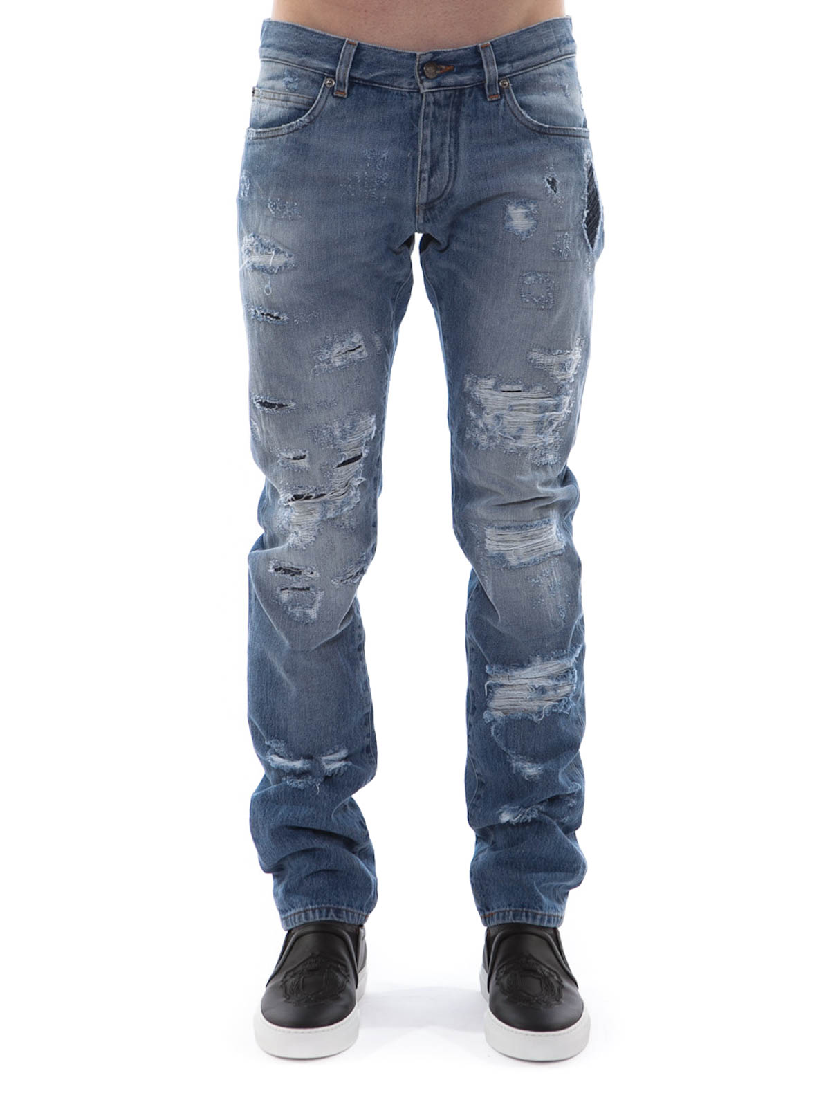 Straight leg jeans Dolce & Gabbana - Destroyed jeans - G6LBLDG8S82S9001