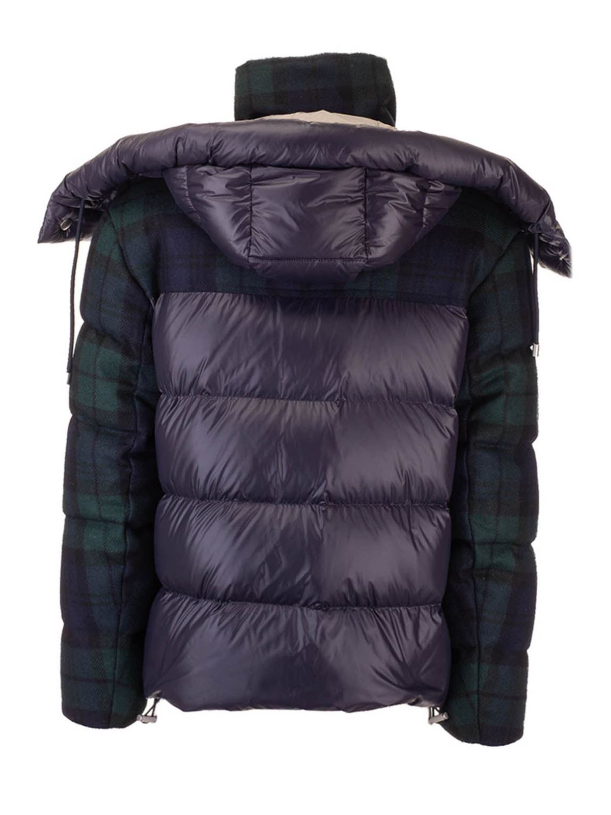 Padded jackets Drome - Fabric details down jacket with blue and gree ...