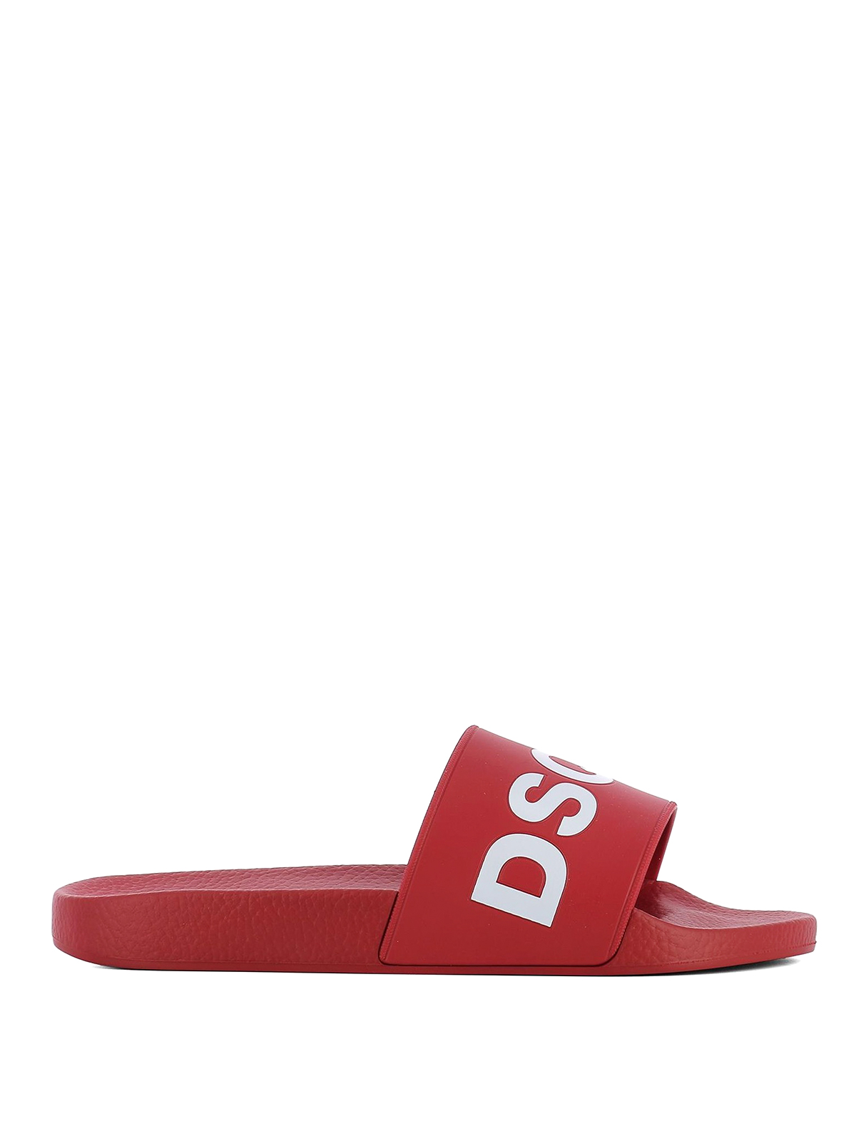 Flip flops Dsquared2 - Red rubber logo pool slide sandals ...