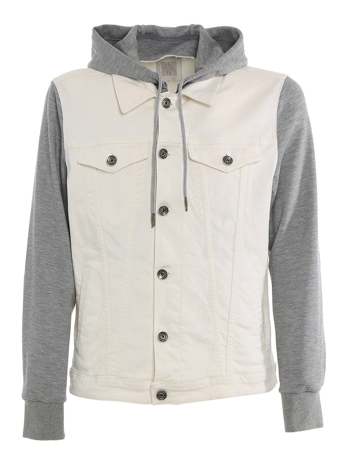 Eleventy Denim and jersey jacket - White | C70GBTC13TET0C02701