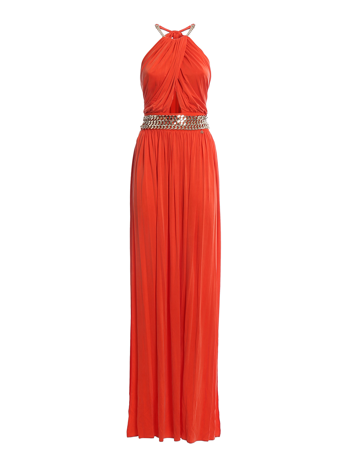 Elisabetta Franchi Chain detailed open back gown | BG5153554V524H85