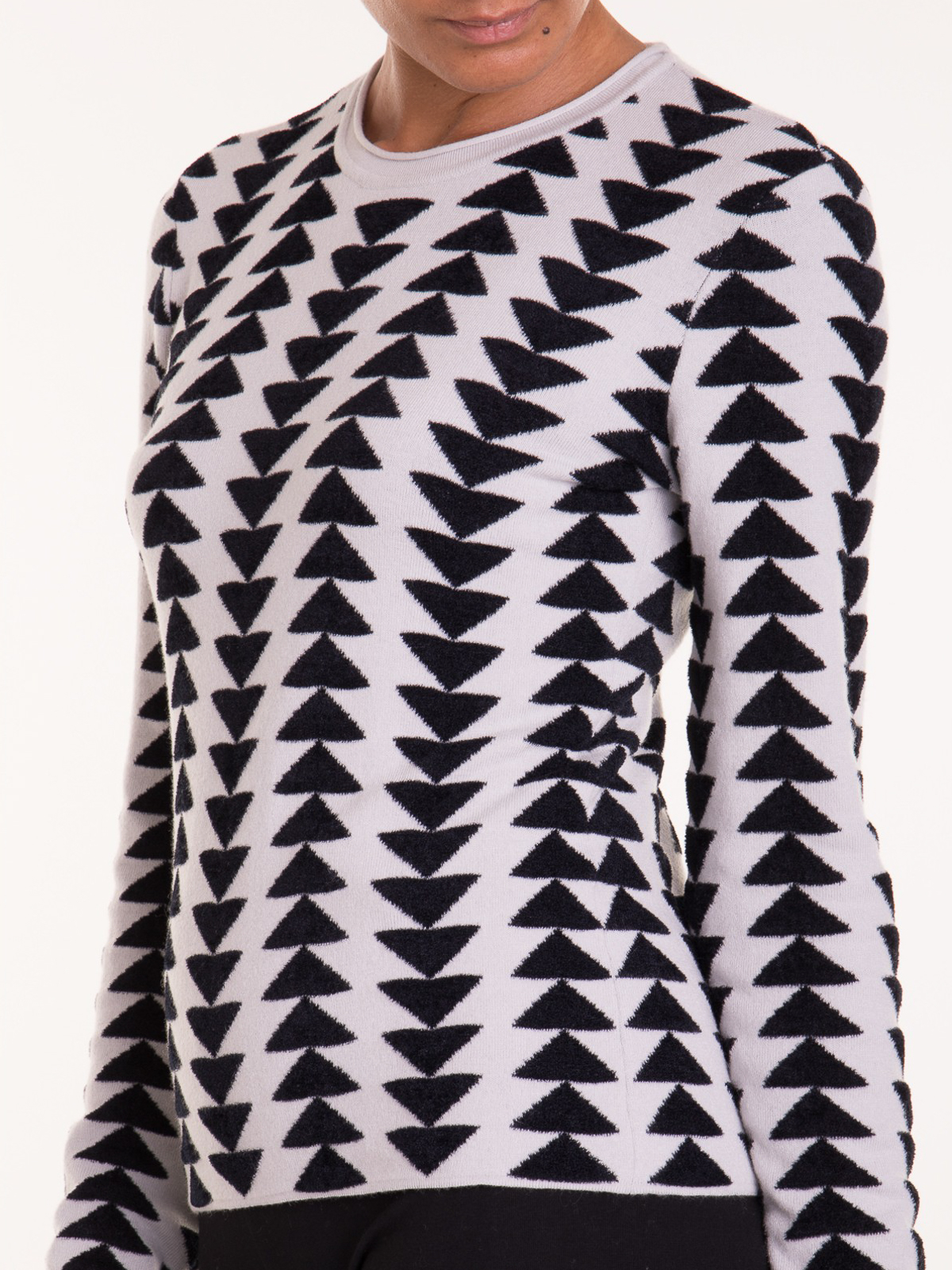 Crew necks Emporio Armani - Triangles pattern crewneck sweater ...