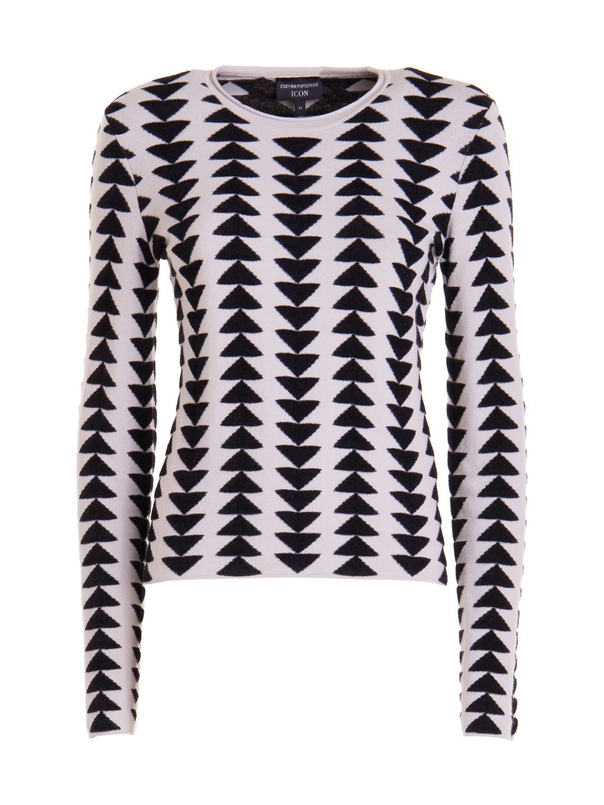 Crew necks Emporio Armani - Triangles pattern crewneck sweater ...