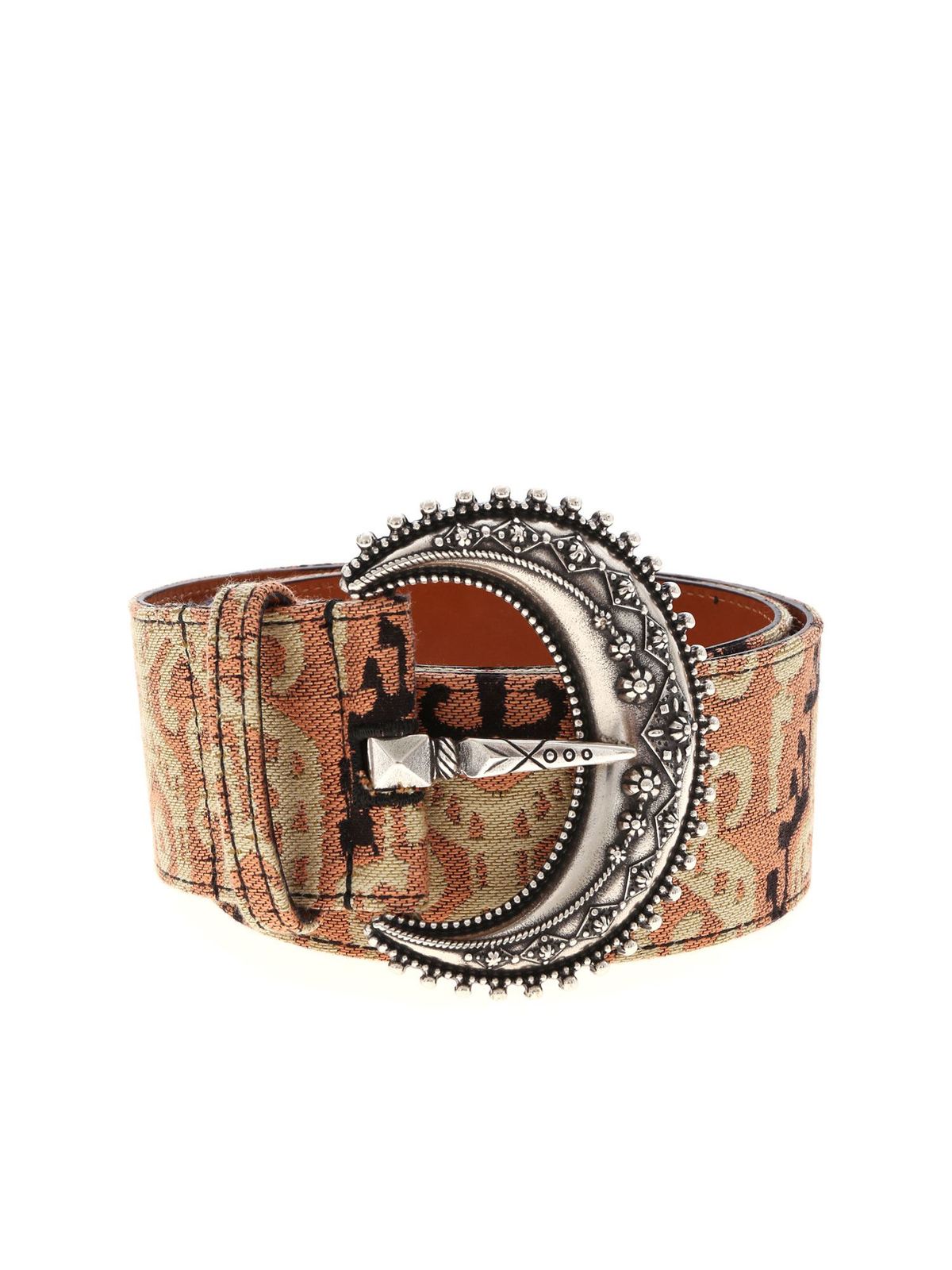 Etro Jacquard belt with silver buckle - Orange | 1N1724845650