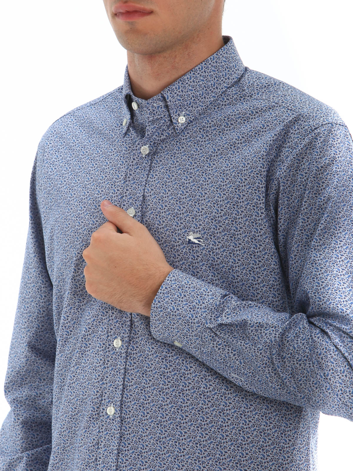 Shirts Etro - Micro pattern button down shirt - 163653552200 | thebs.com