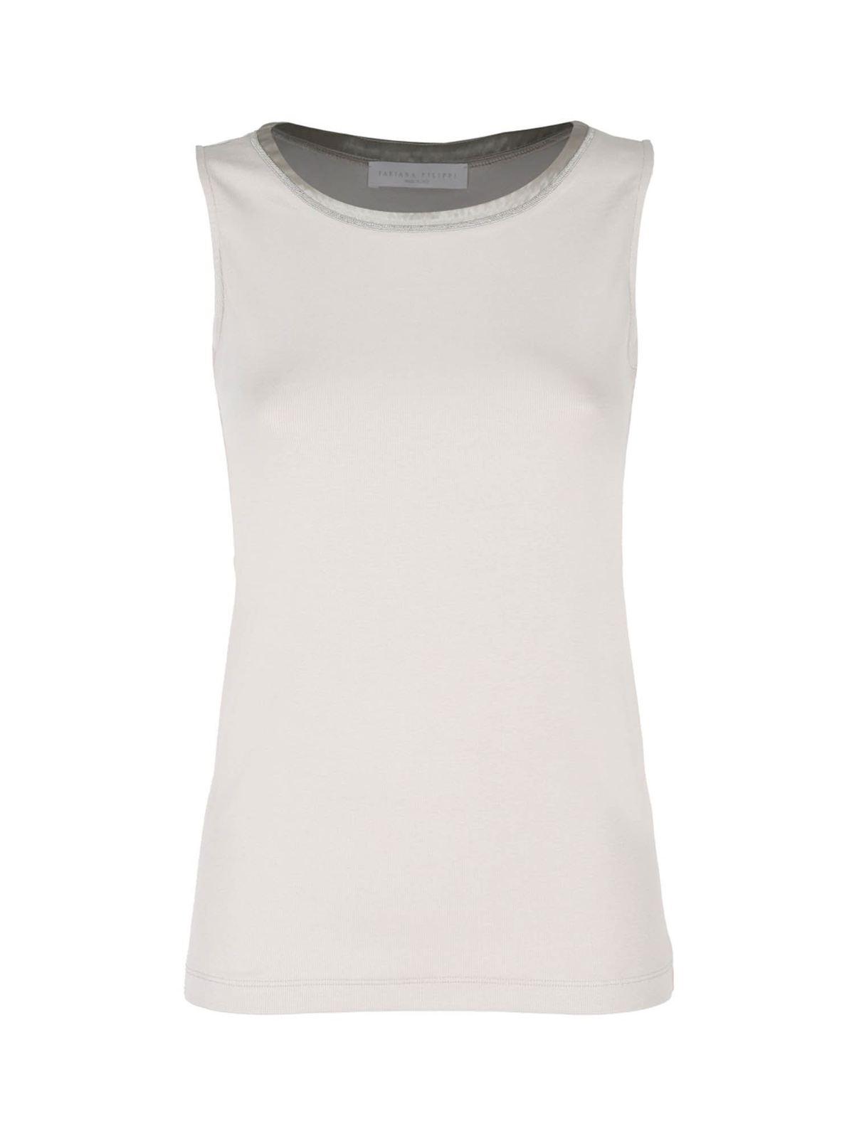 Fabiana Filippi Jewel detail top in white | JED271W120F2158154