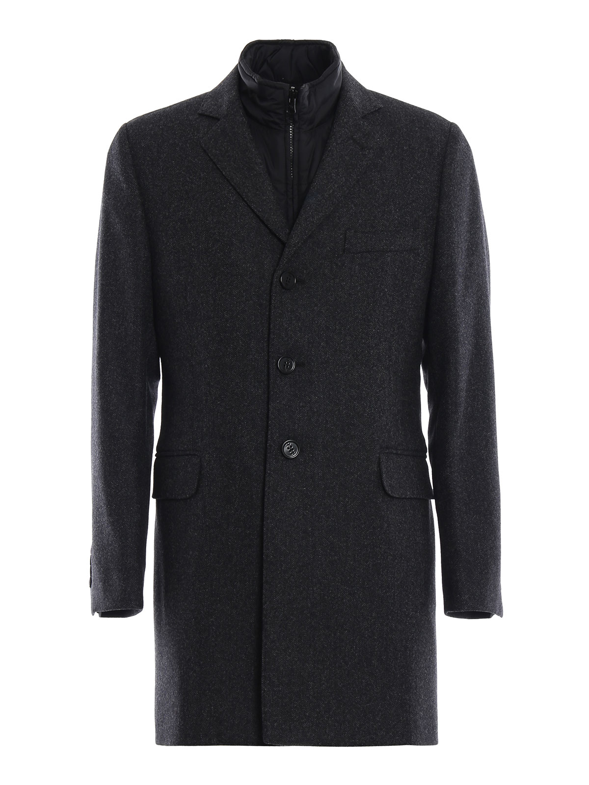 Fay Herringbone wool blend double front coat | NAM53371390ONCB800