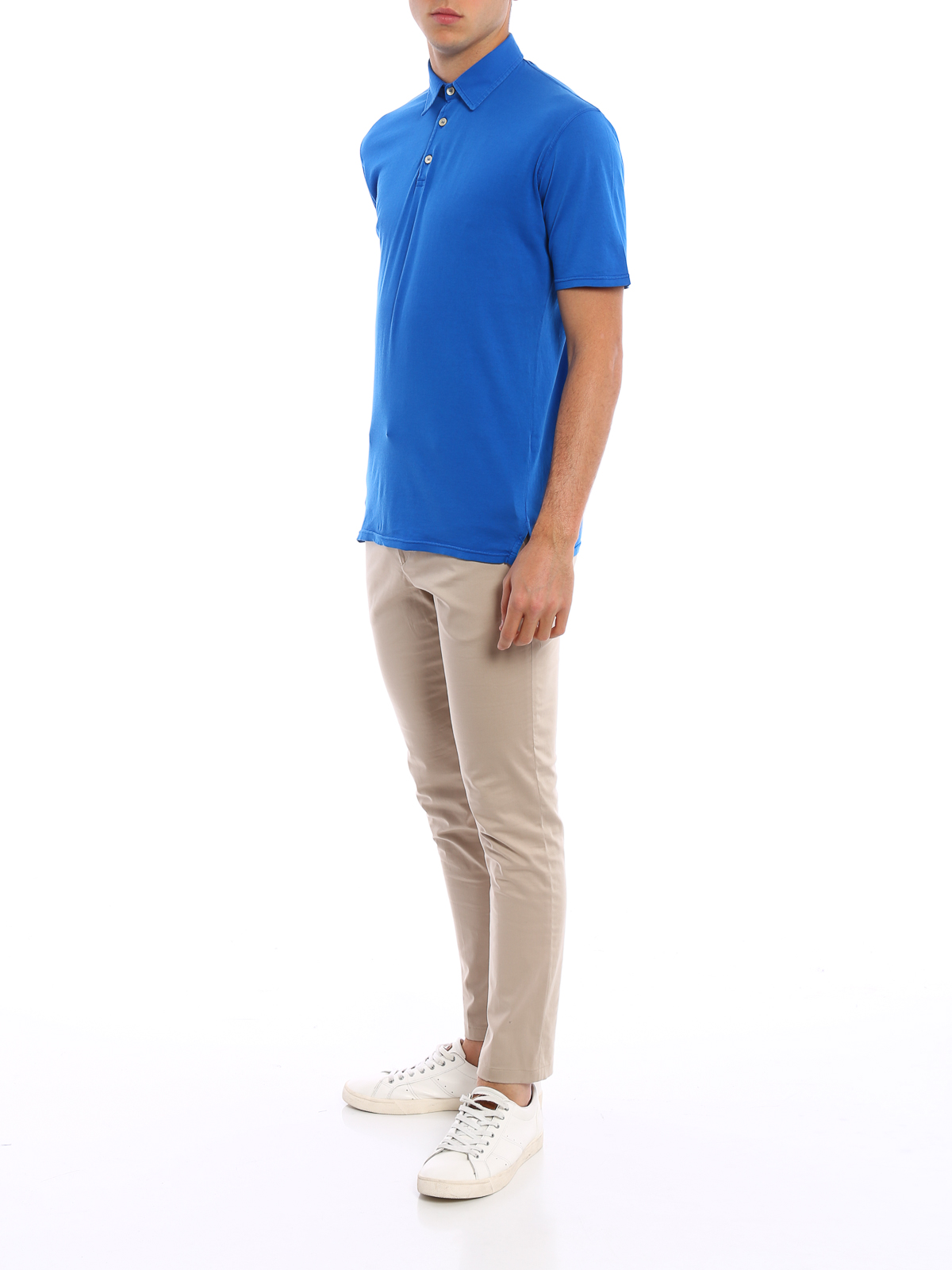 Fedeli Jack cotton jersey polo - Blue - Men | JCSLFE171213774