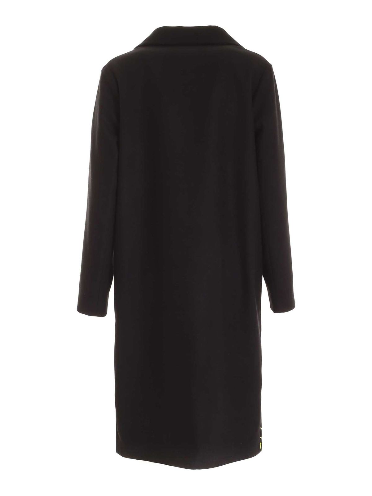 Gaelle Paris Knielanger Mantel - Schwarz - Schwarz | GBD7030NERO