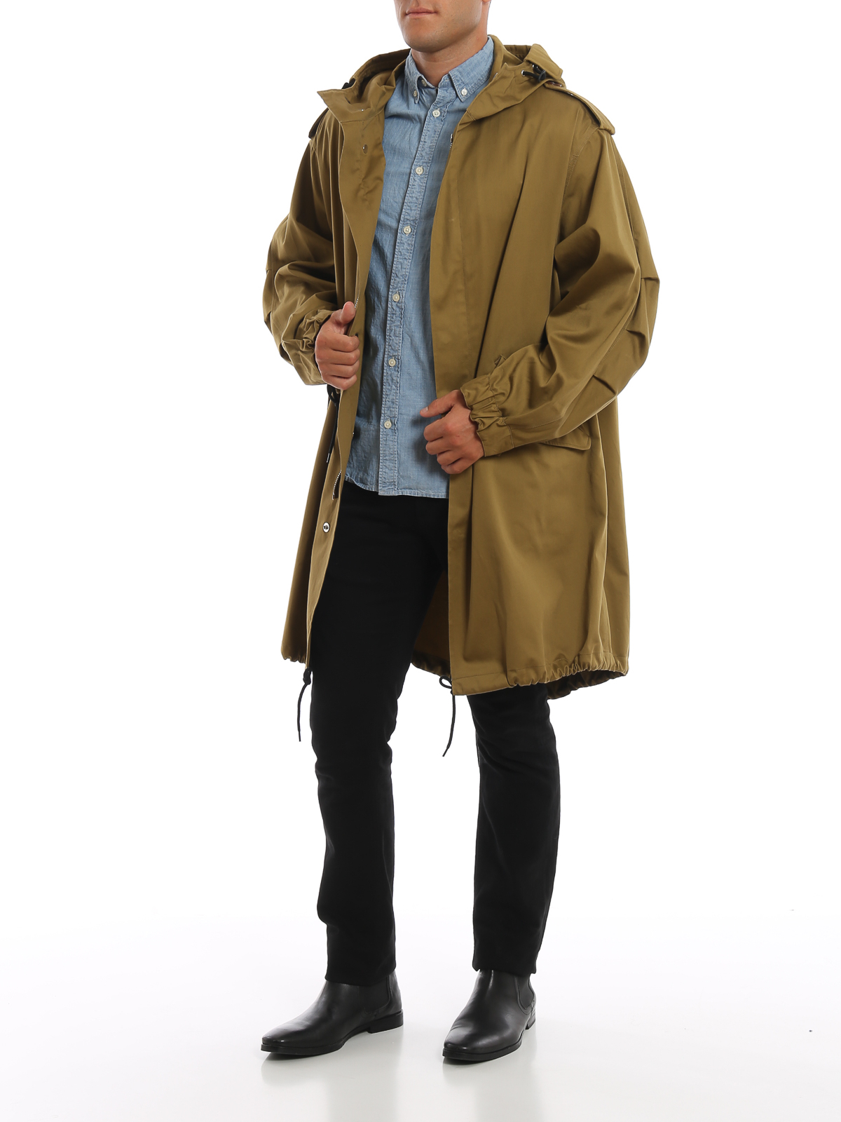 Parkas Givenchy - Logo print hooded cotton parka - BM00DL11YS333
