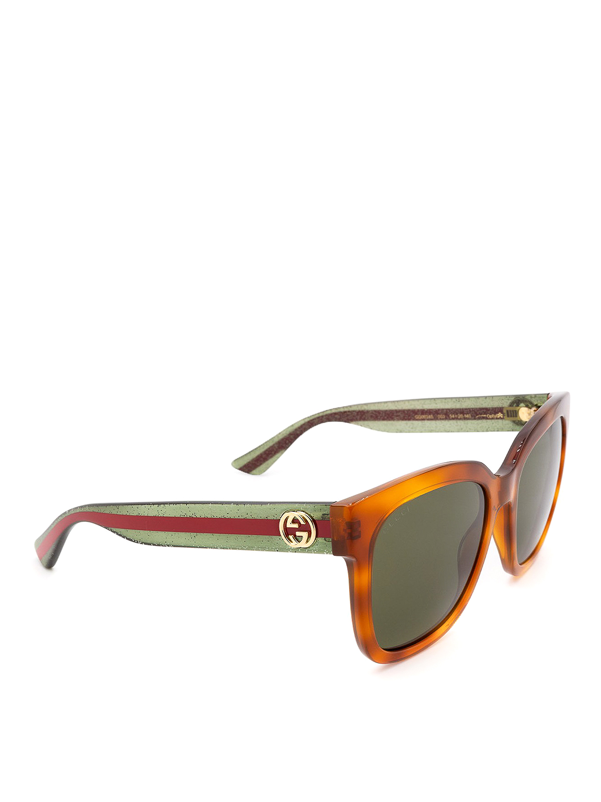 Gucci Sunglasses with contrasting temples - Brown | GG0034S003