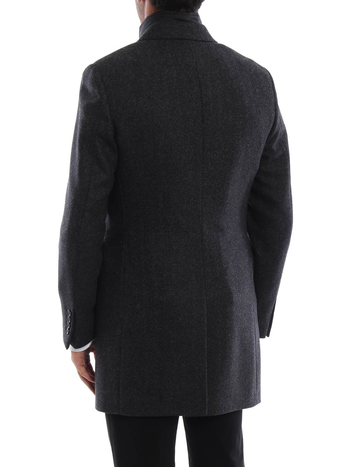 Fay Herringbone wool blend double front coat | NAM53371390ONCB800