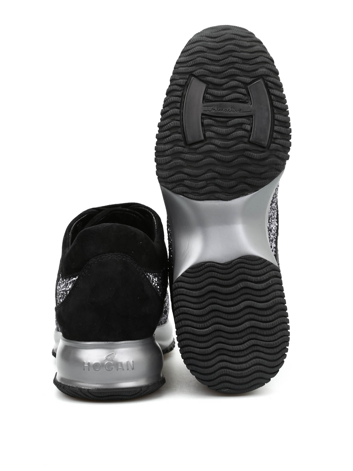 Hogan Glitter and suede Interactive - Grey | HXW00N0V360DWK4361