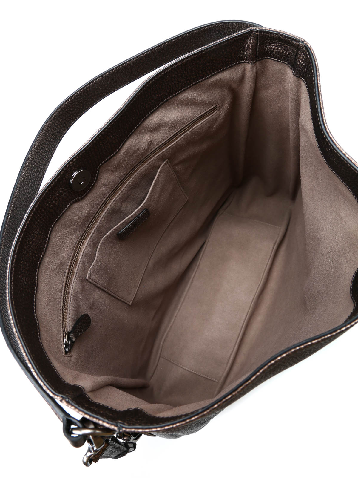 Shoulder bags Hogan - Hammered leather hobo bag - KBW00RE0300DUTC407