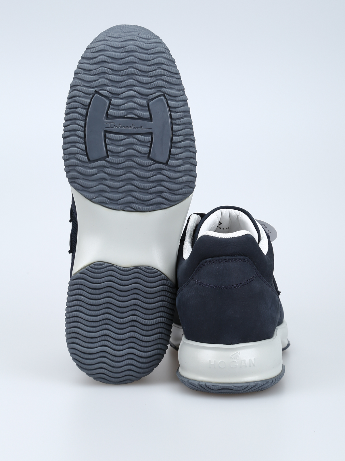 Hogan Interactive blue nubuck and fabric sneakers | HXM00N0U040HY7123L