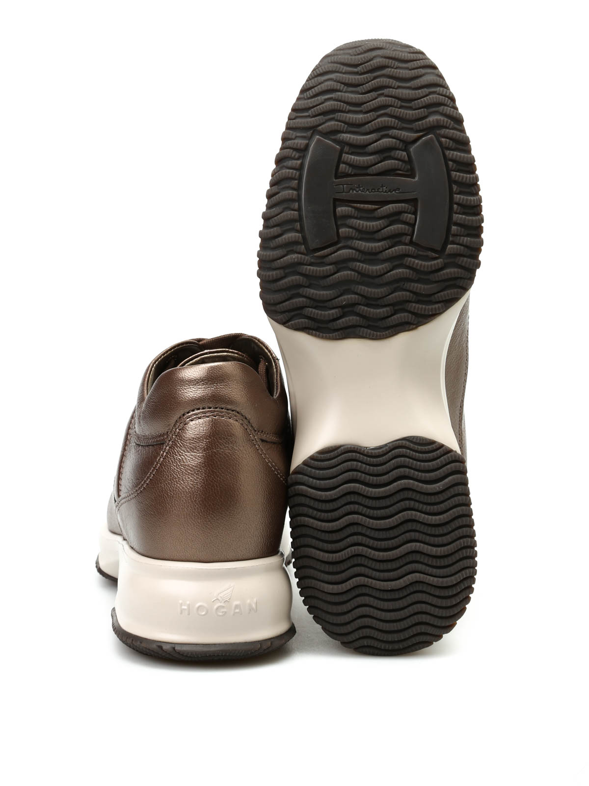 Hogan Interactive metallic leather shoes | HXW00N000106RRC407