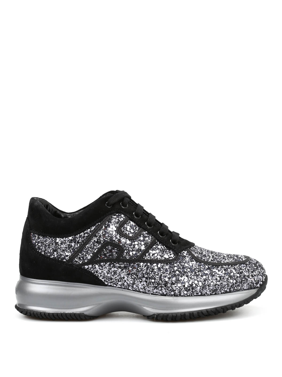 Hogan Glitter and suede Interactive - Grey | HXW00N0V360DWK4361