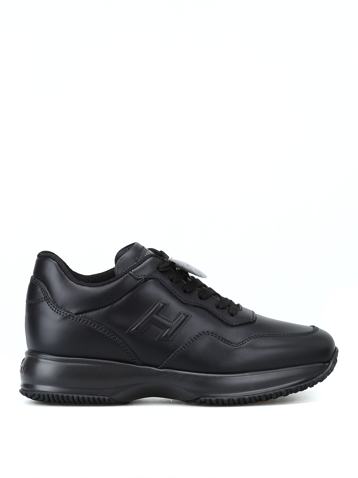 Trainers Hogan - Interactive black leather H 3D sneakers ...