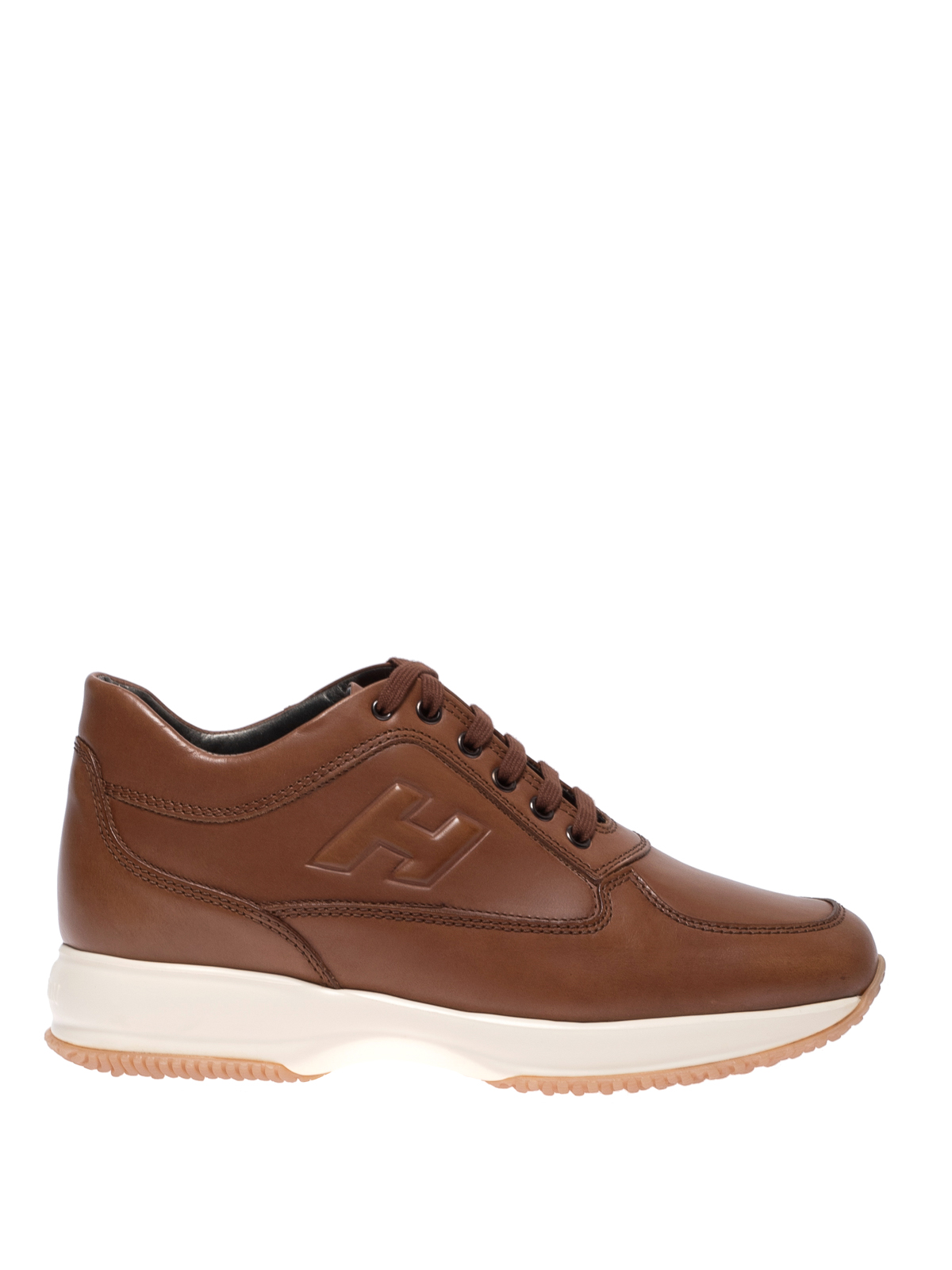 Hogan Interactive brown leather sneakers - Men | HXM00N09041KBOS609