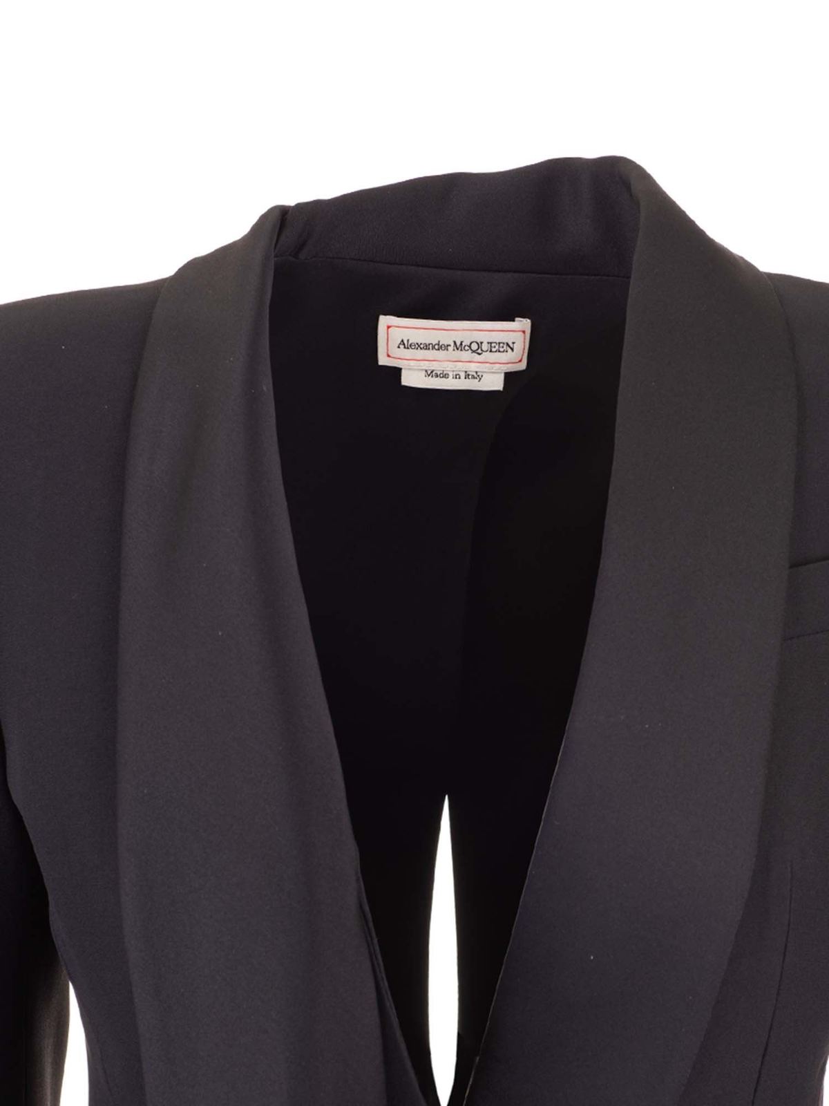 Blazers Alexander Mcqueen - Cady jacket in black with rear opening ...
