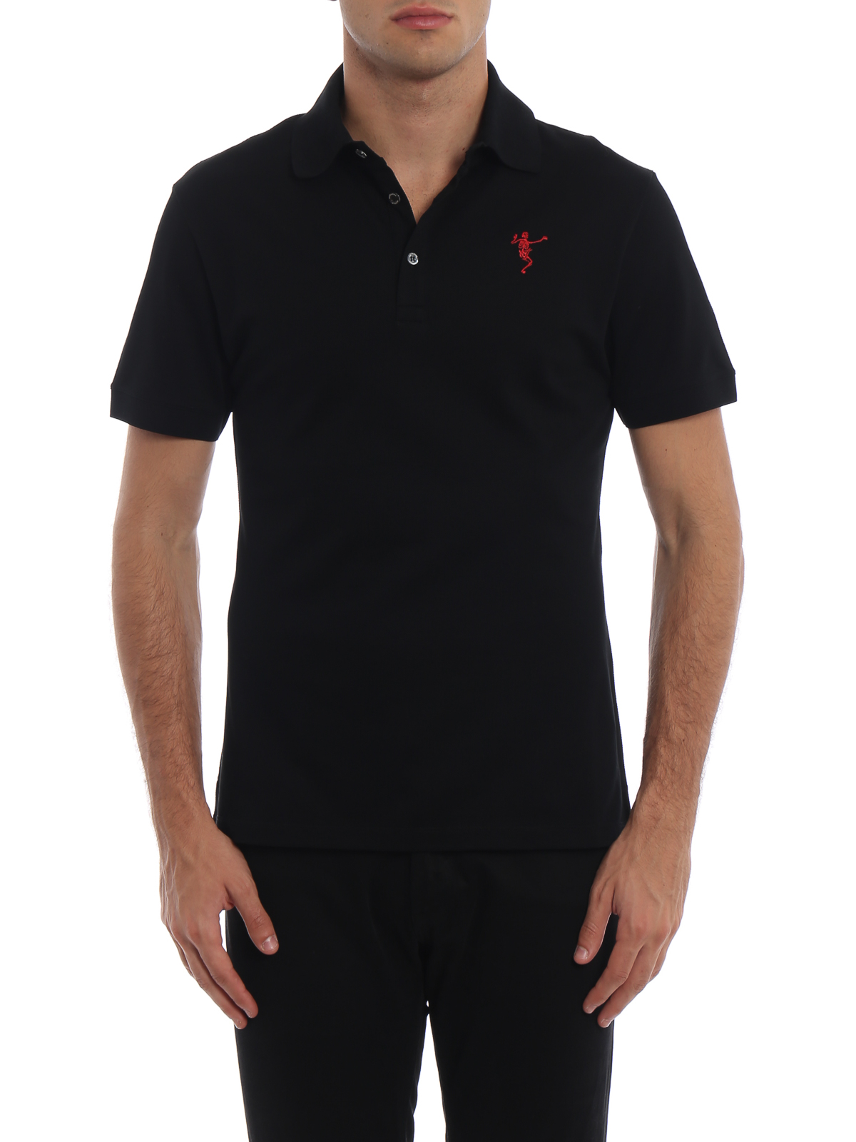 Alexander Mcqueen Dancing Skeleton honeycomb polo | 520301QLX301000