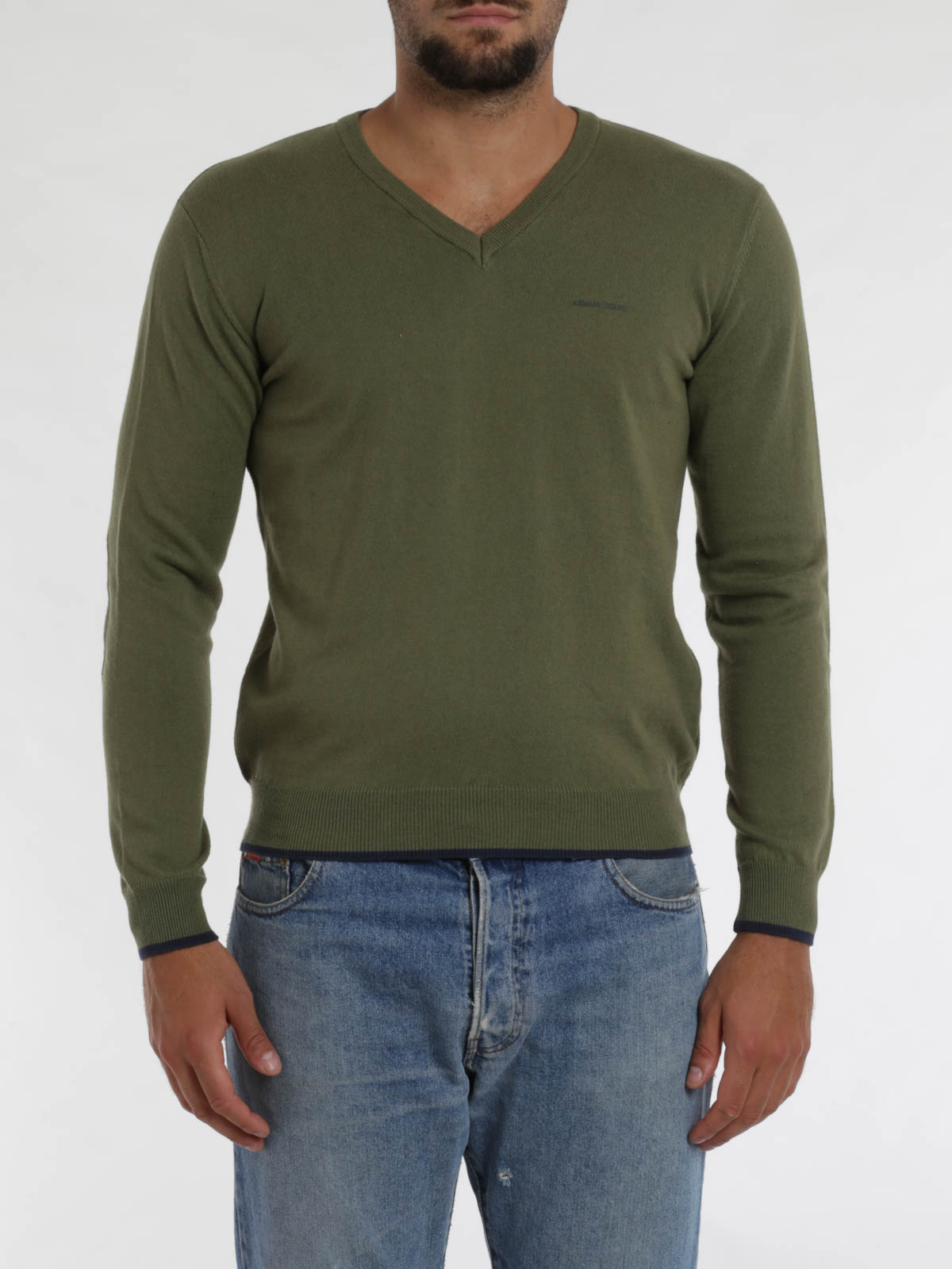 Armani Jeans Blend cotton top Vert Fonce Homme 06W96KT6E
