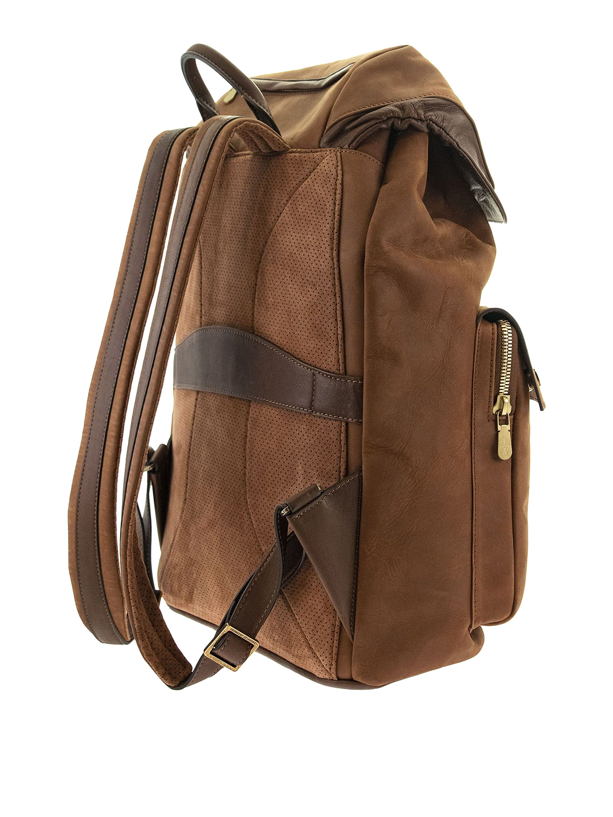 Backpacks Brunello Cucinelli - Vintage nubuck and grained leather ...