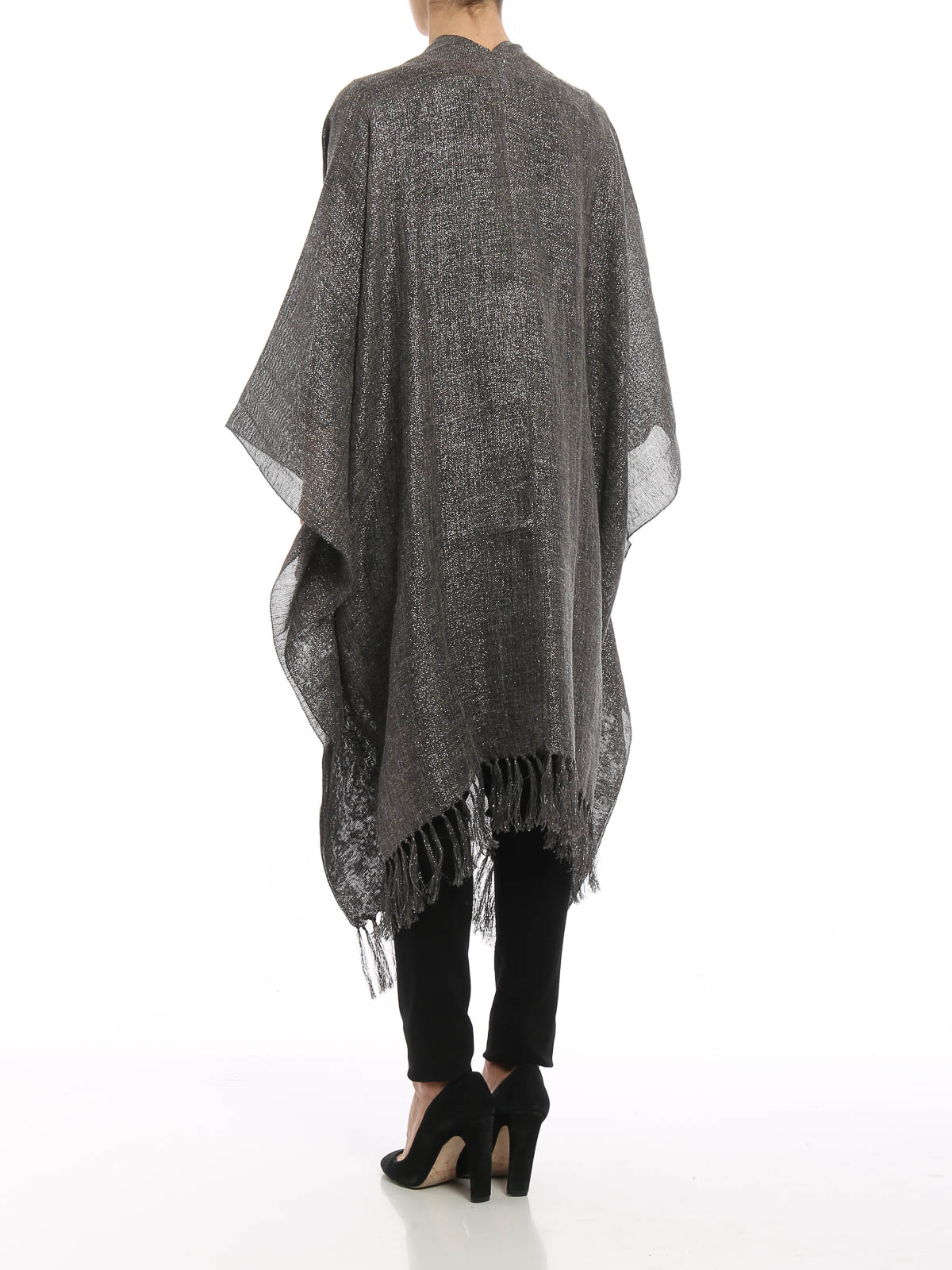 Brunello Cucinelli Linen blend open front poncho | MSCDARP86C964
