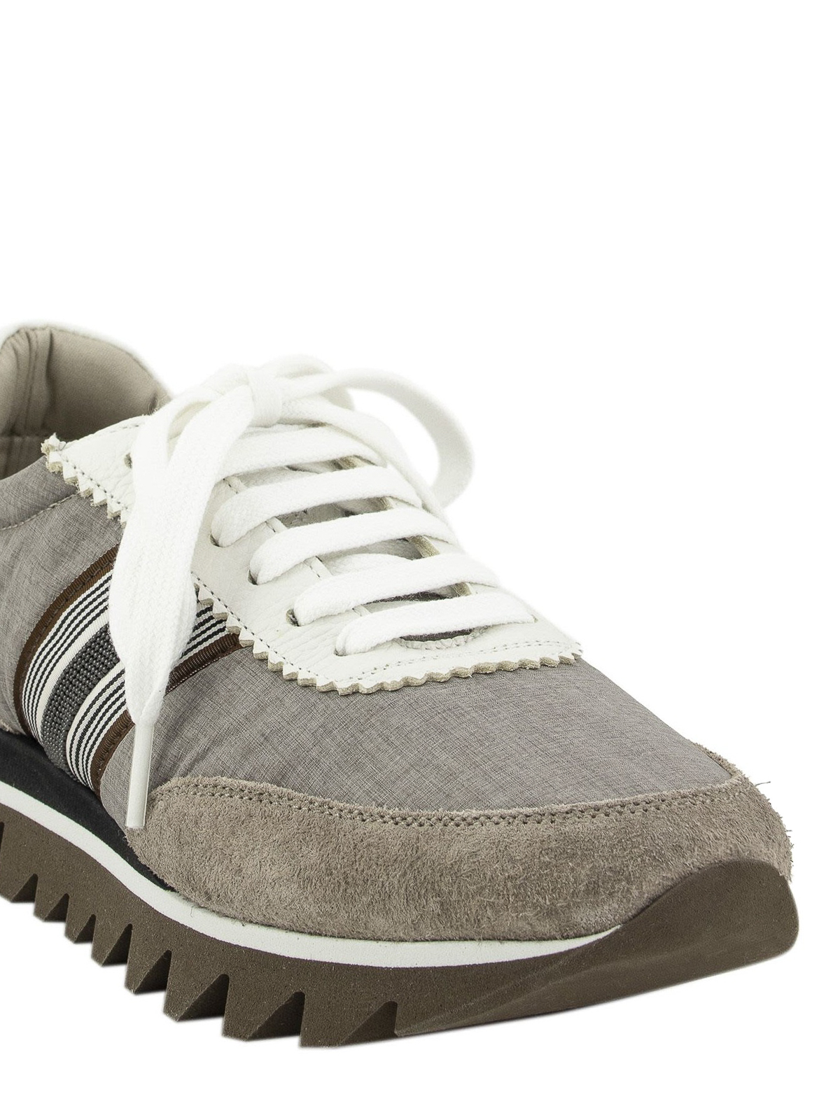 Brunello Cucinelli Shiny Striped Band melange taffeta sneakers ...