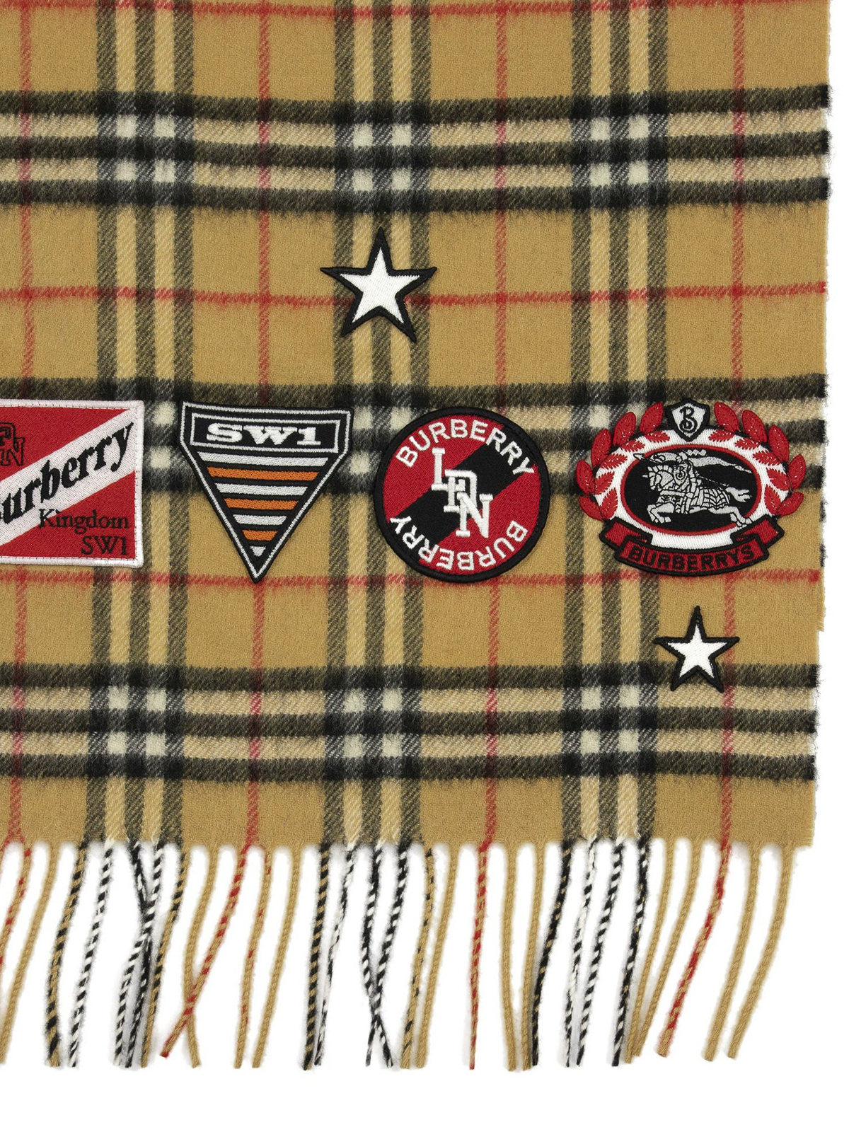 Burberry Vintage check scarf with crests - Beige - Women | 8024471