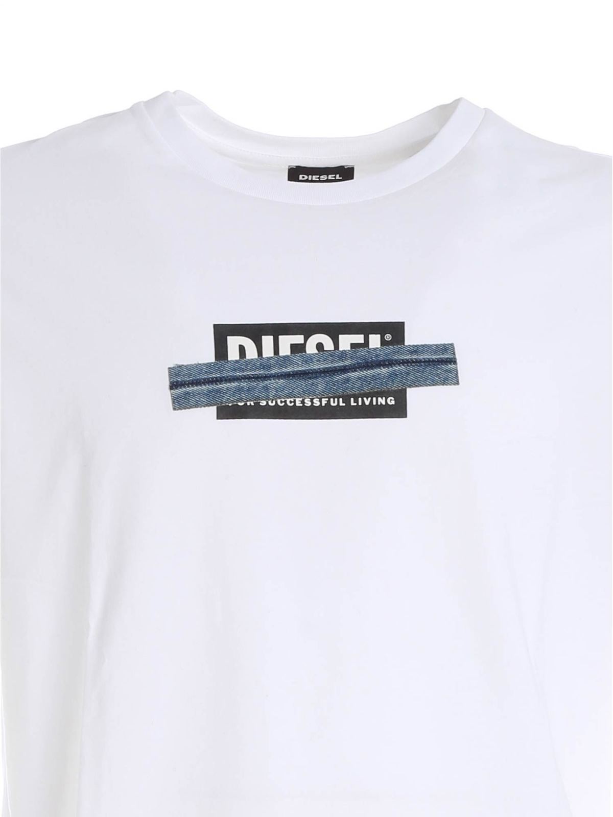 T-shirts Diesel - Diegos-X40 T-shirt in white - A003590CATM100 | thebs.com