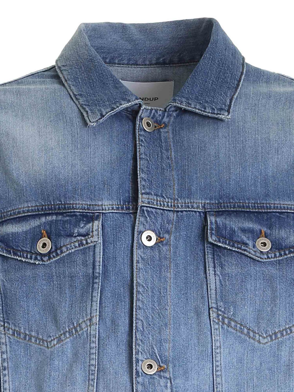 Denim jacket Dondup - Faded denim jacket - UJ648DF0232UBO3800 | thebs.com