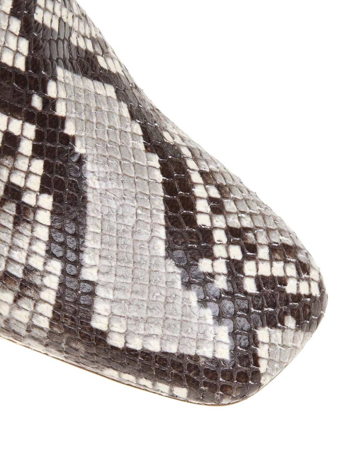 Dsquared2 Maple leaf heel snake print ankle boots | ABW007517702141